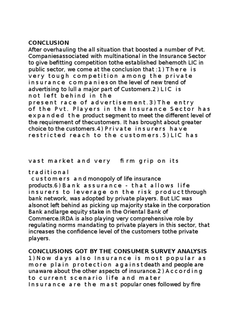 Conclusion | PDF | Insurance | Business