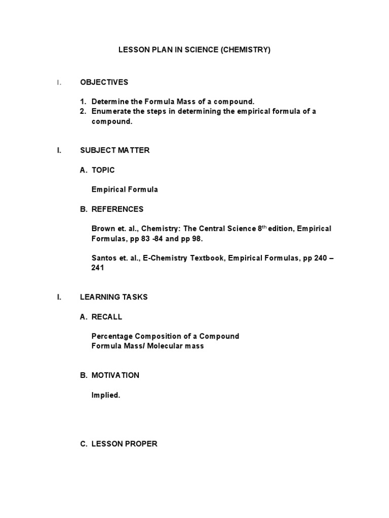 Steps to Determine Empirical Formulas | PDF | Mole (Unit) | Chemical ...
