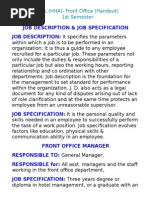 Front Office Notes | PDF | Hotel And Accommodation | Business