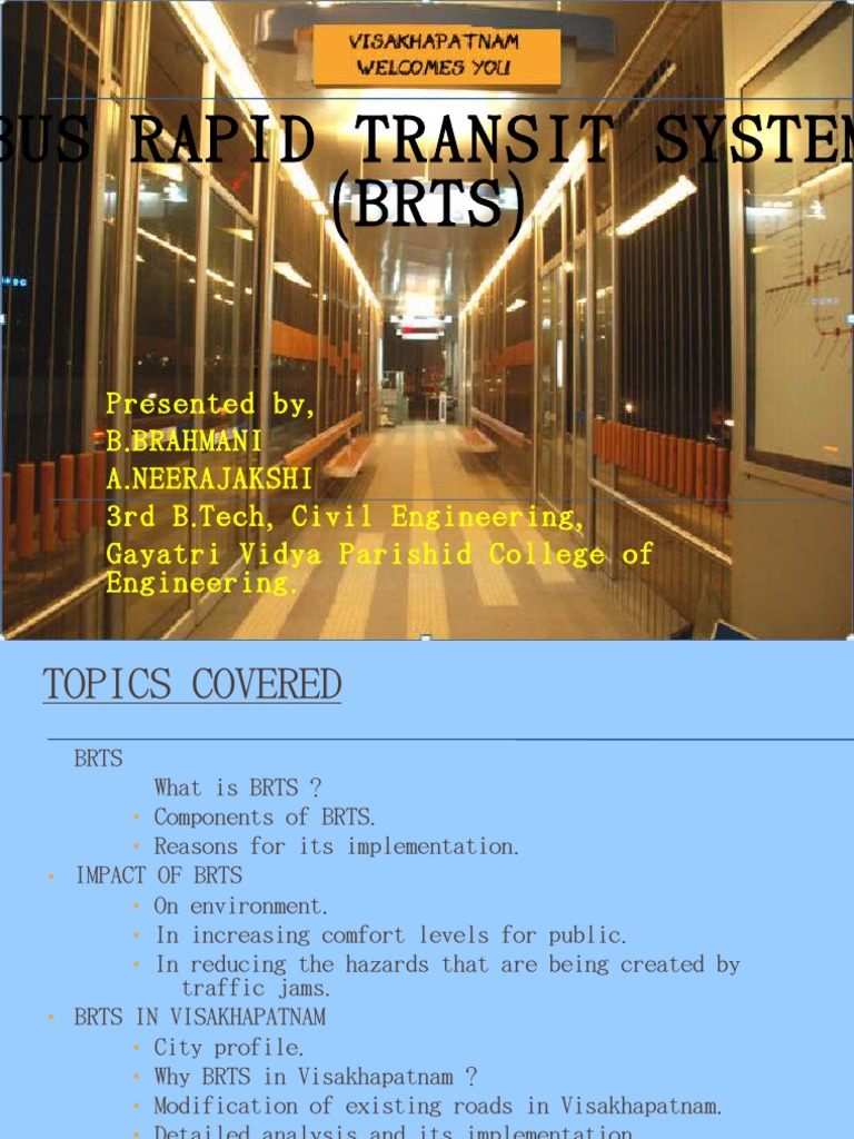 Bus Rapid Transit System (BRTS) | PDF | Public Transport | Sustainable ...