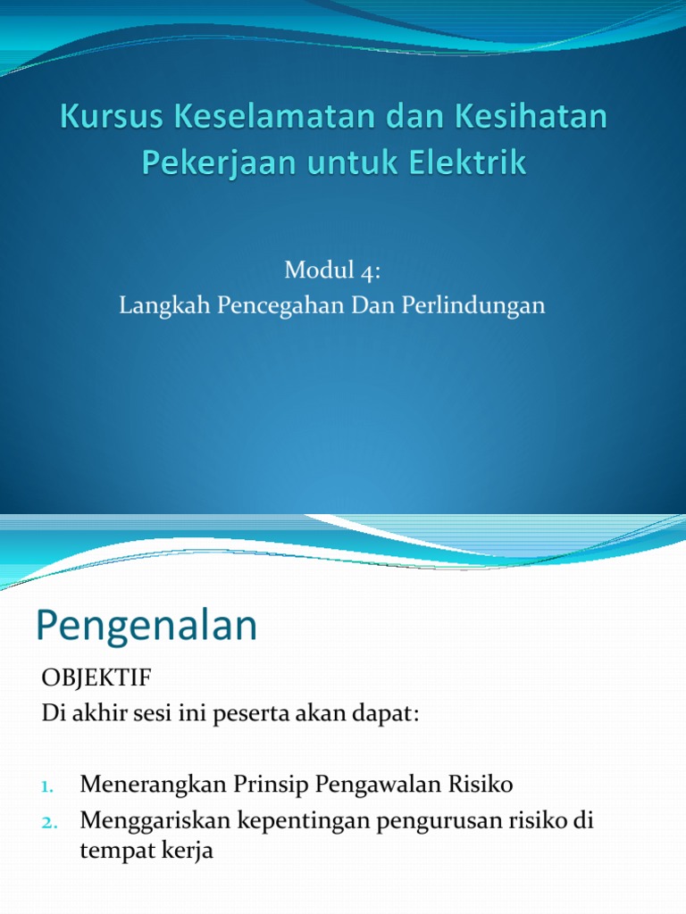 Kursus Keselamatan Dan Kesihatan Pekerjaan Elektrik PDF | PDF