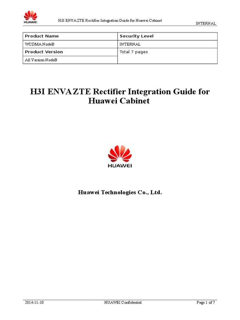 H3I ENVA ZTE Rectifier Integration Guide For Huawei Cabinet | PDF ...