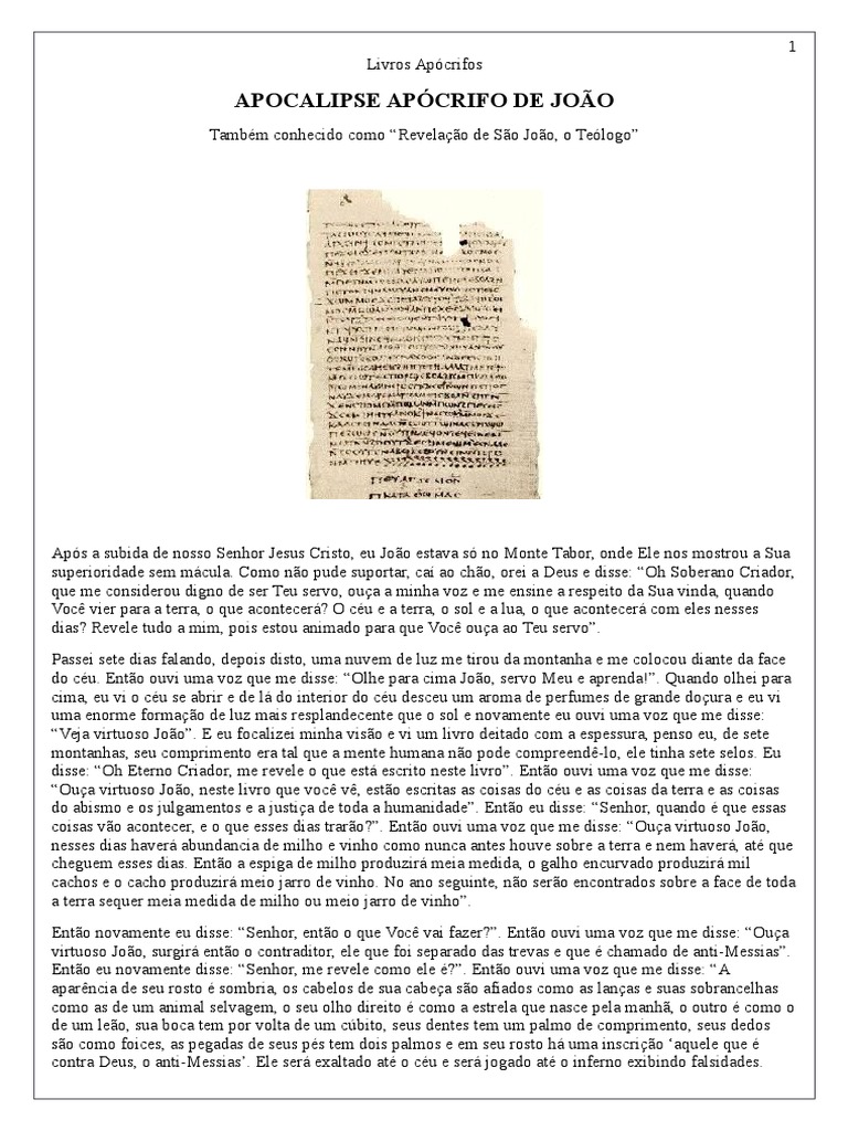 Apocalipse Apócrifo de João | PDF | Livro do Apocalipse | Céu