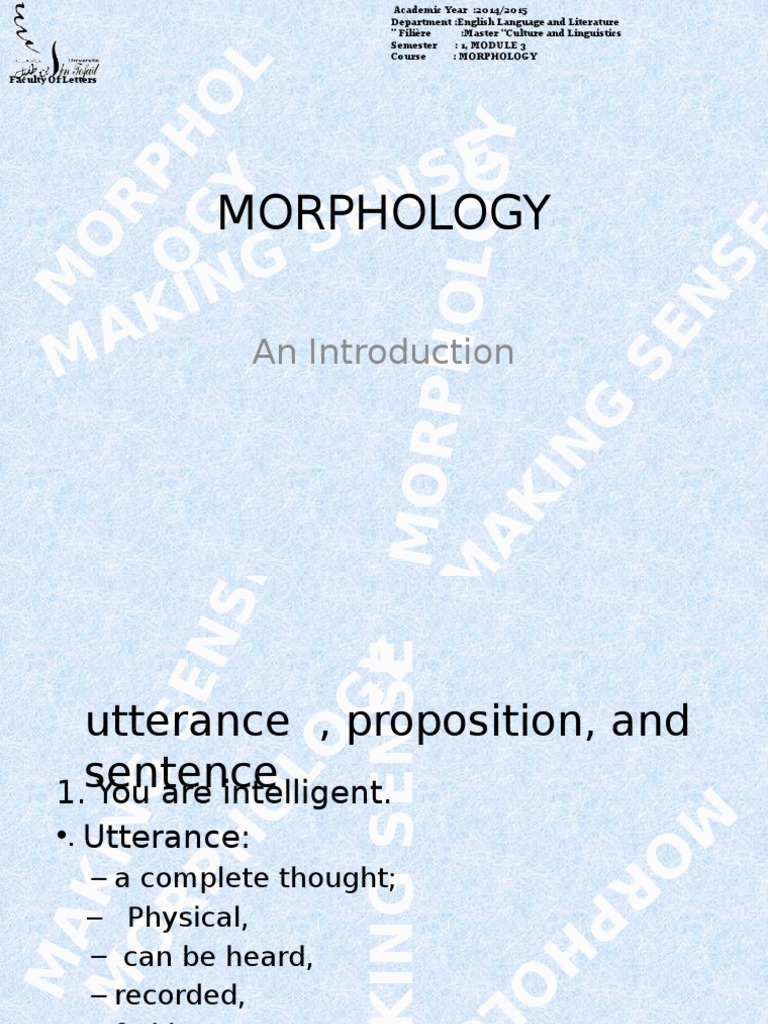 Introduction to Morphology Concepts | PDF | Morphology (Linguistics ...