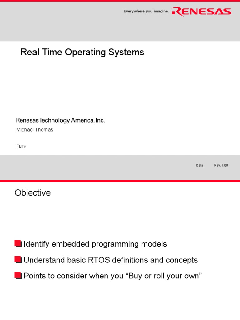 RTOS Training | PDF | Scheduling (Computing) | Real Time Computing
