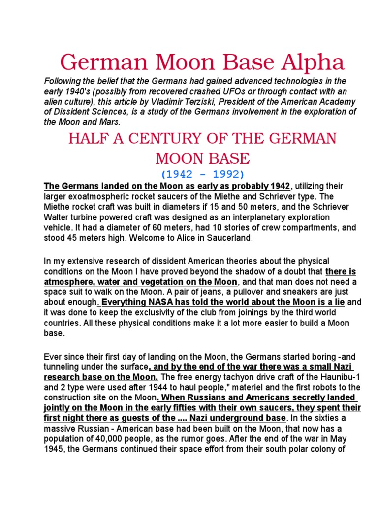 German Moon and Mars Exploration in 1940s | PDF | Colonization Of The ...