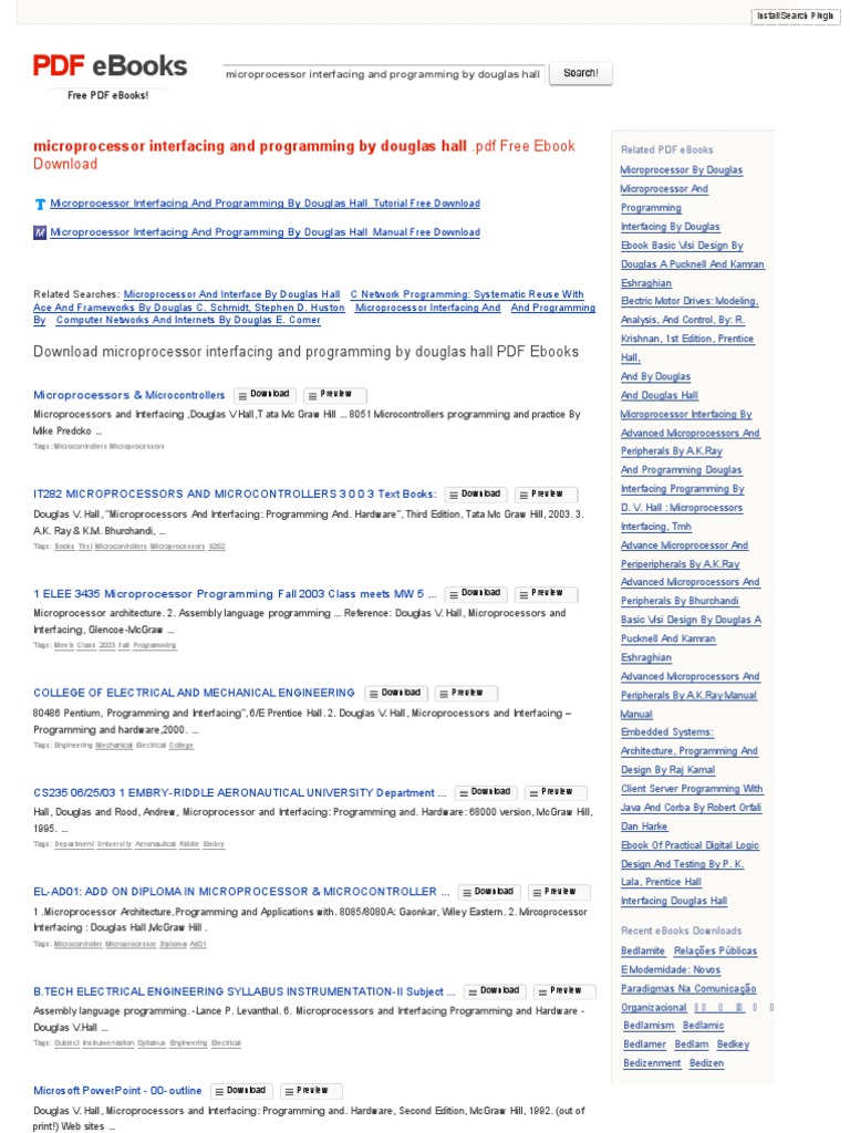 Search Pdf Books Com Microprocessor Interfacing And Programming By Doug