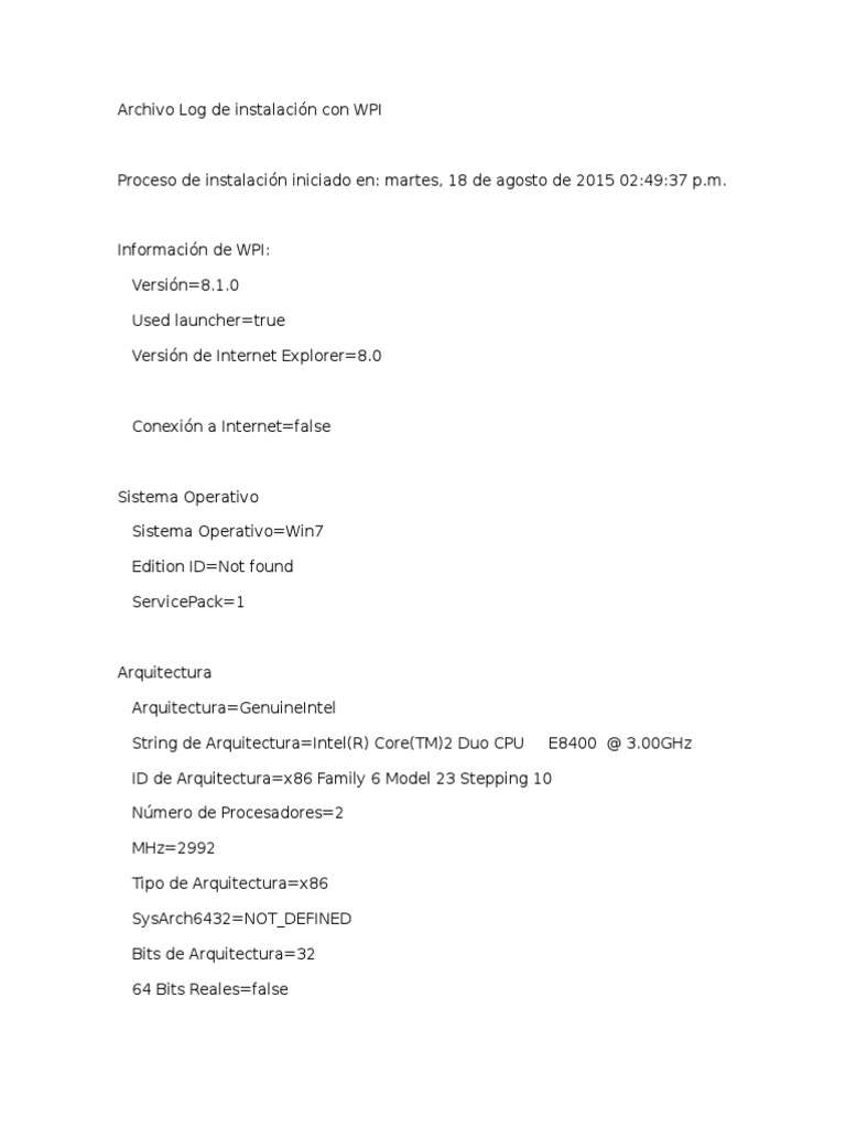 Archivo Log de Instalación Con WPI | PDF | Microsoft | Familias de sistemas operativos