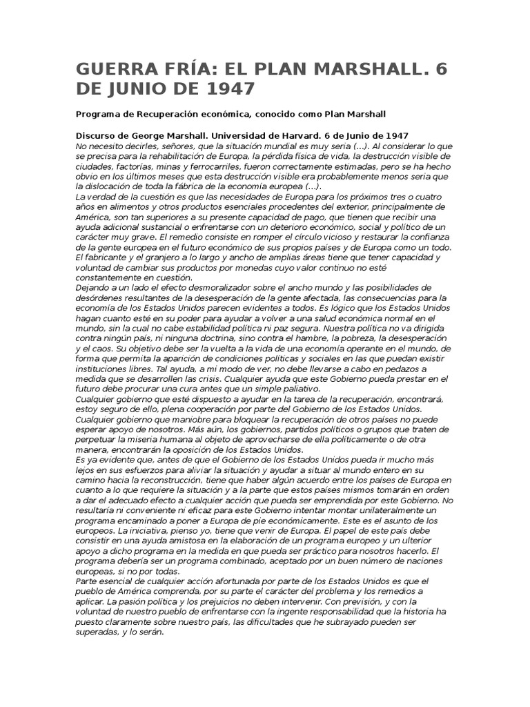 Doctrina Truman-Plan Marshall | PDF | plan Marshall | Harry S. Truman