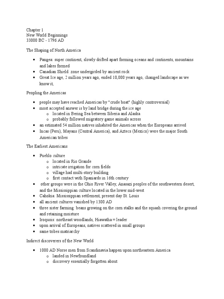 Chapter 1 Notes - American Pageant | PDF | Christopher Columbus ...