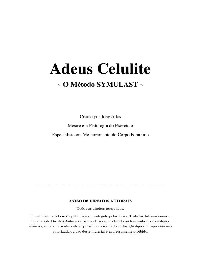 Adeus Celulite Metodo SYMULAST PDF | PDF | Lógica | Movimento (Física)