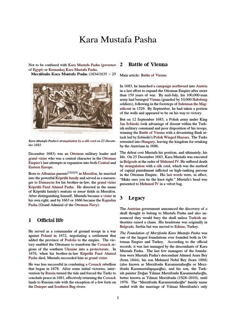 Kara Mustafa Pasha | Warfare Of The Early Modern Era | Early Modern Period