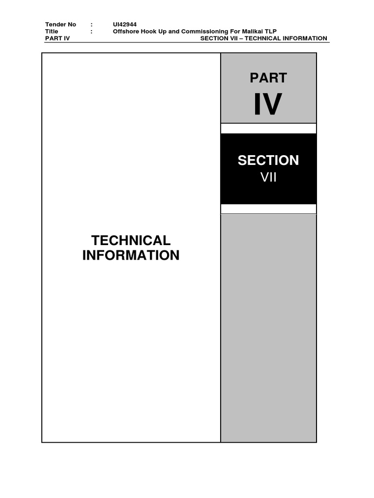 Part 4 - Section VII Technical Information | PDF | Specification (Technical Standard) | Quality ...