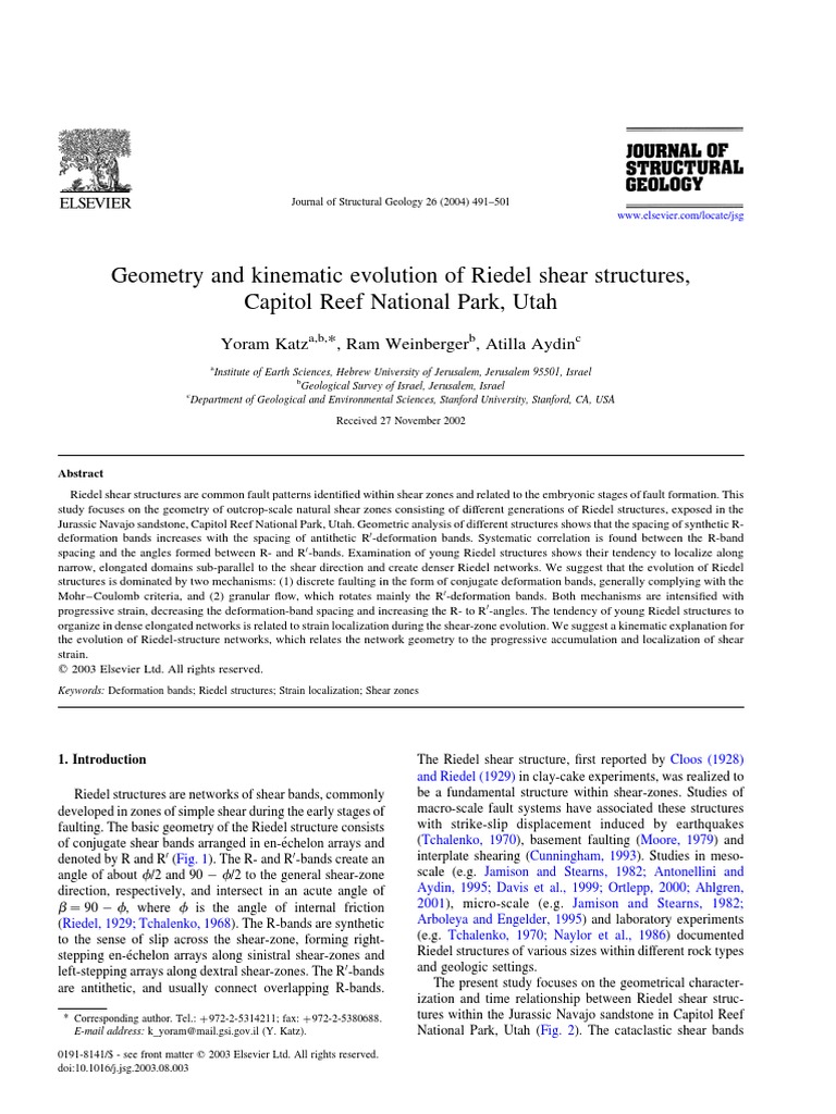 Evolution of Riedel Shear Structures: A Kinematic Model for the ...