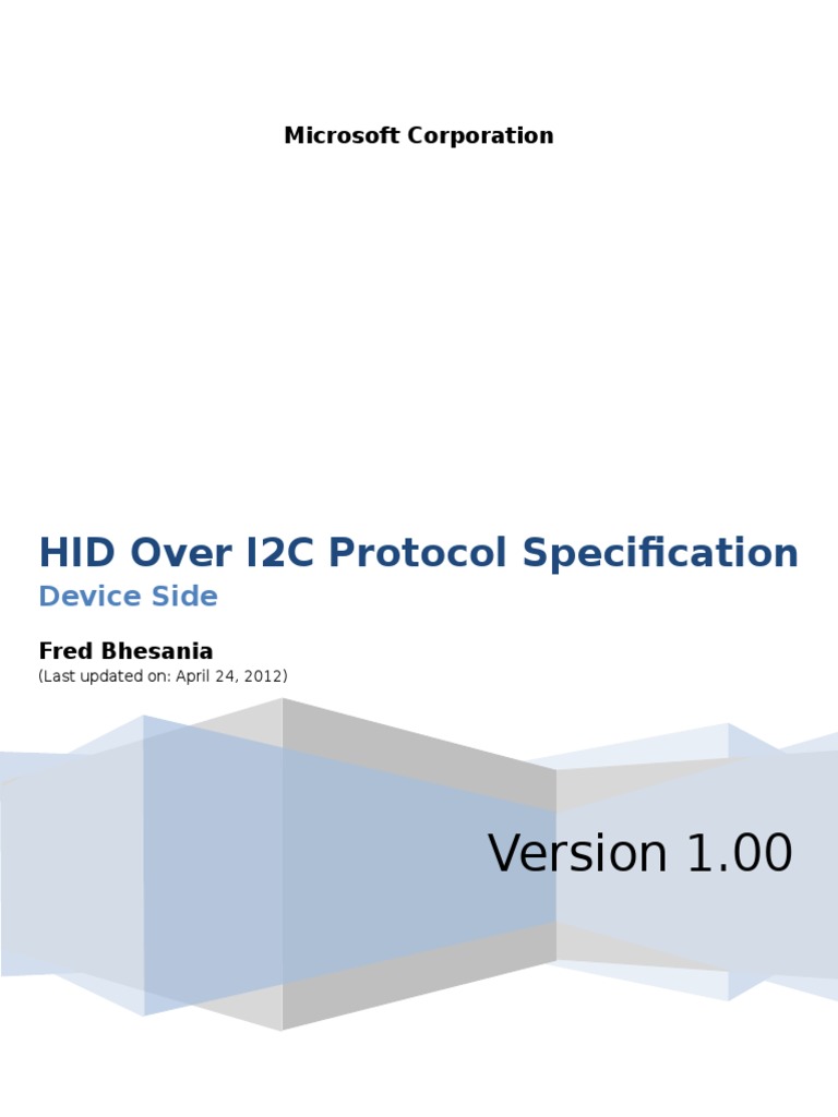 Hid Over i2c Protocol Spec v1 0 | Usb | Device Driver | Free 30-day ...