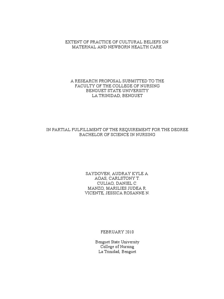 Title Page | Bachelor's Degree | Nursing