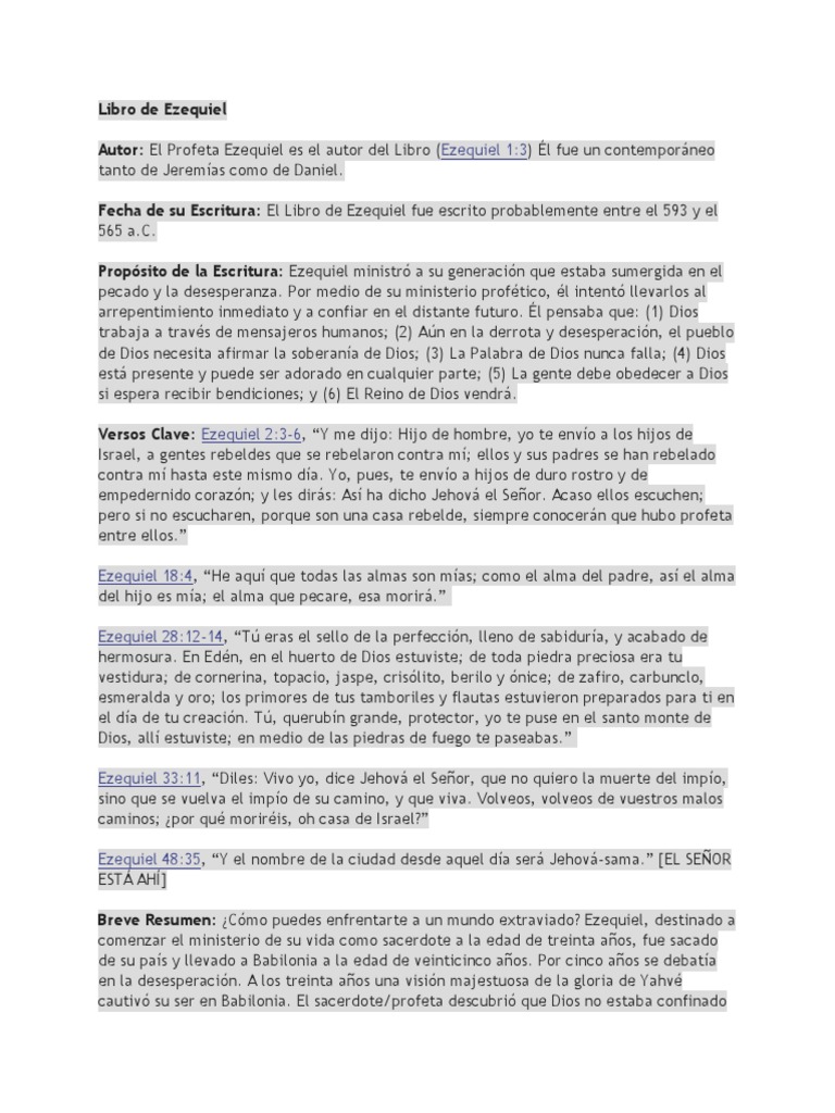 Libro De Ezequiel Pdf Ezequiel Libro De Ezequiel