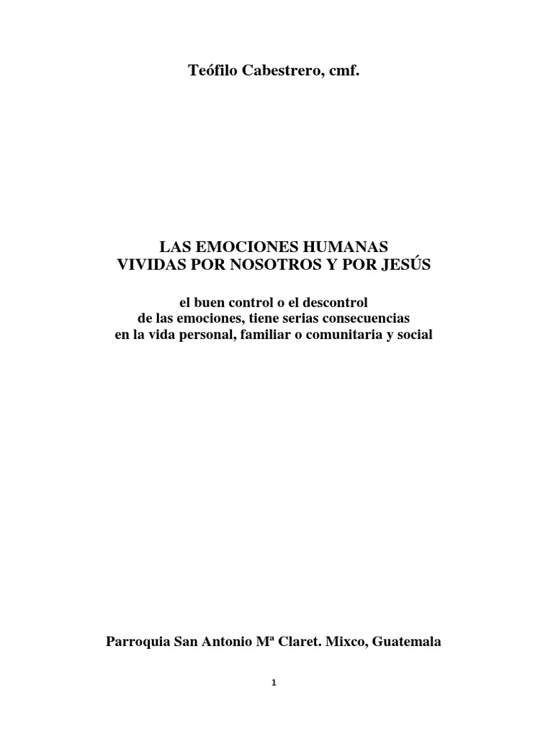 Emocionesjesus Pdf Pdf Jesús Las Emociones