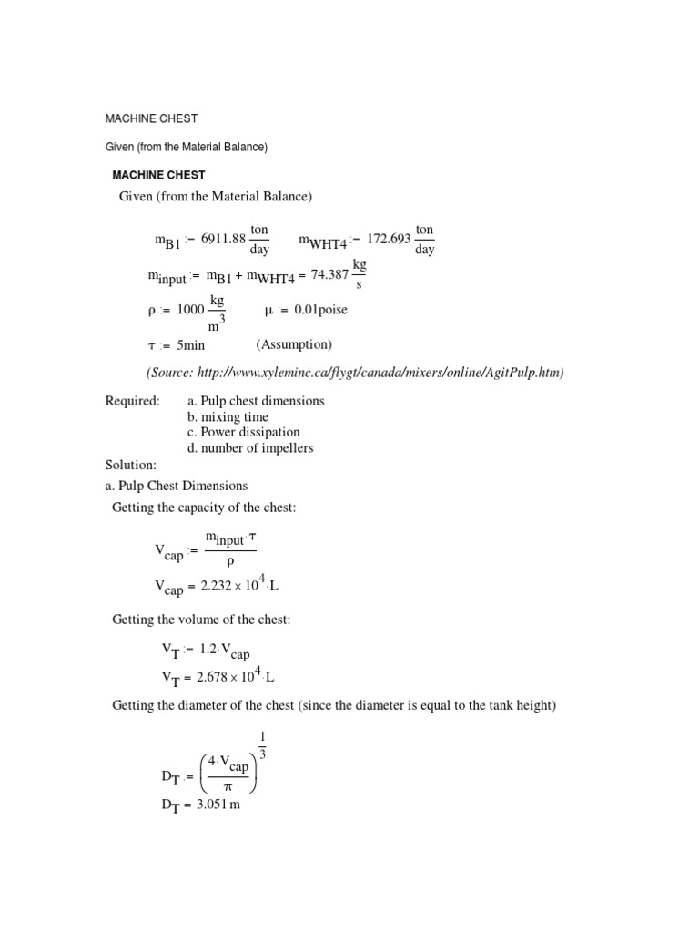 Machine Chest (Pulp and Paper Plant Design) | PDF | Chemical Reactor ...
