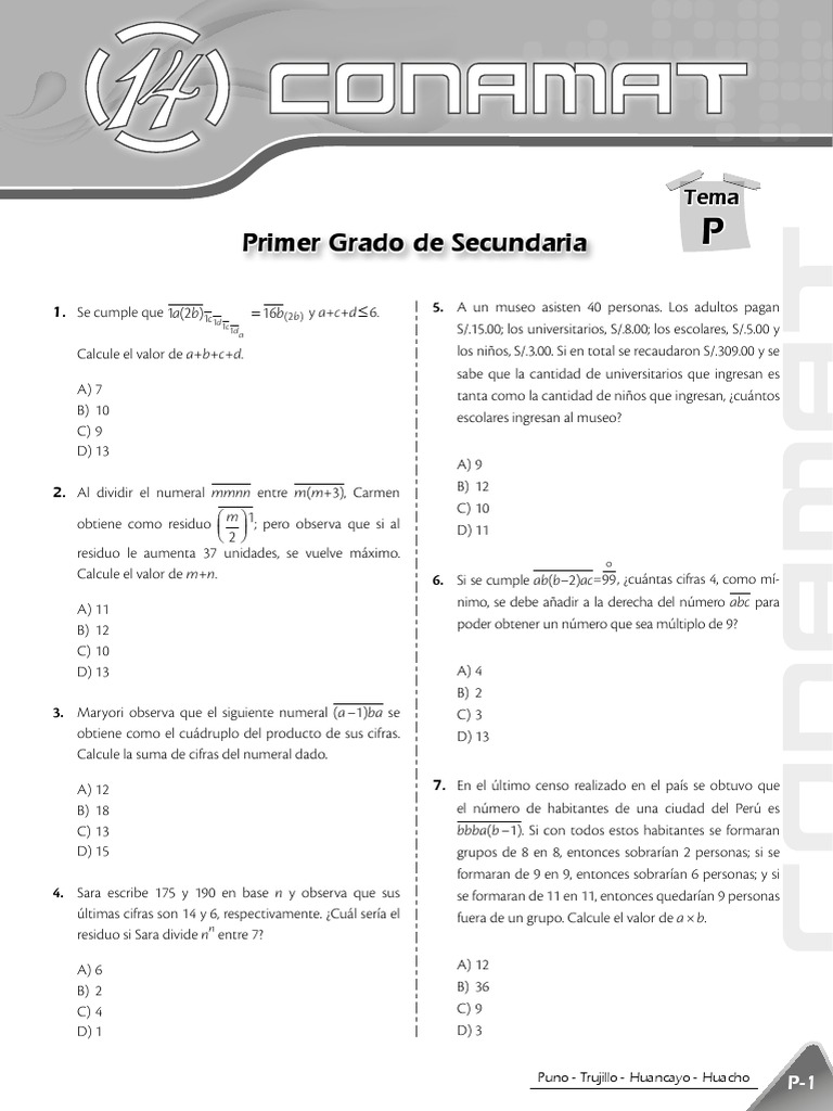 Conamat 14 PDF | PDF | Geometría Convexa | Matemática Elemental