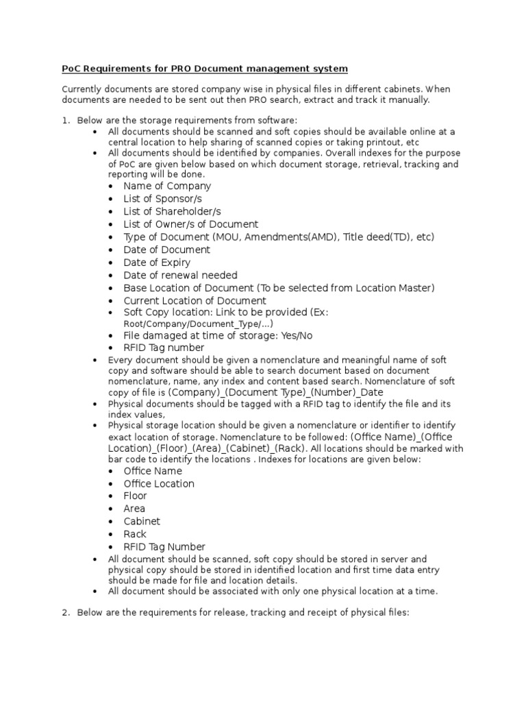 A Comprehensive Document Management System: Requirements for Paperless ...
