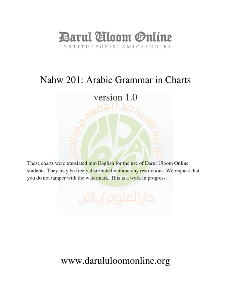 Nahw Charts V 1 | PDF