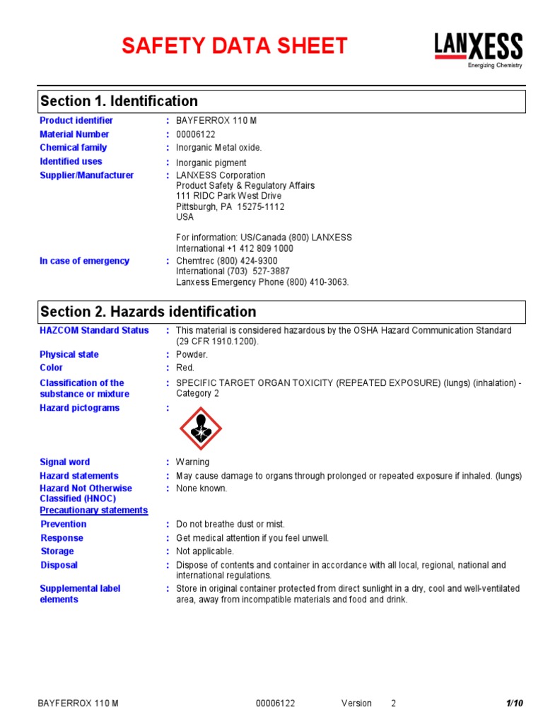Bayferrox 110 m | Titanium Dioxide | Toxicity