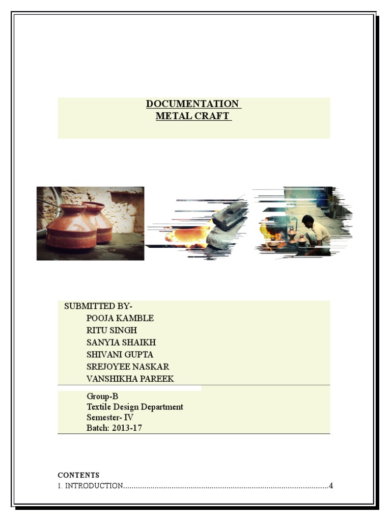 01 Final Documentation On Metal Craft | PDF | Brass | Chemical Substances