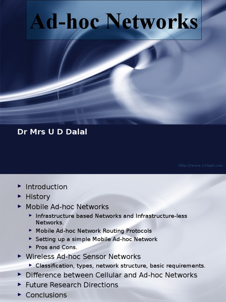 AdHoc Networks | PDF | Wireless Ad Hoc Network | Routing