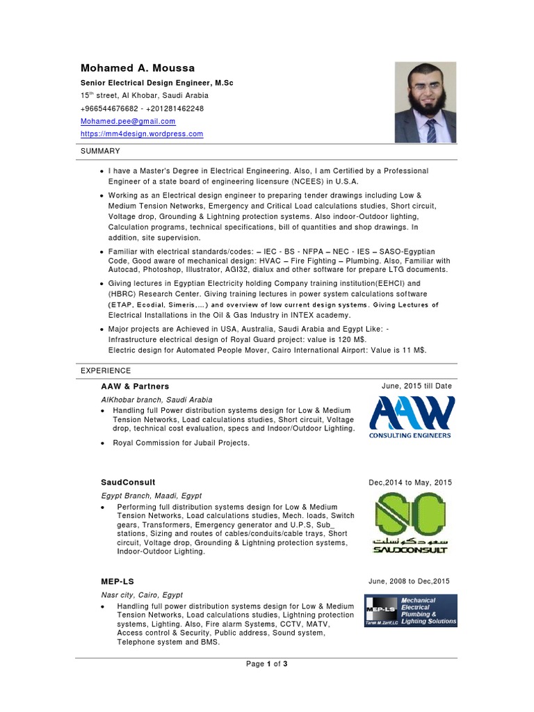 Senior Electrical Design Engineer CV | PDF