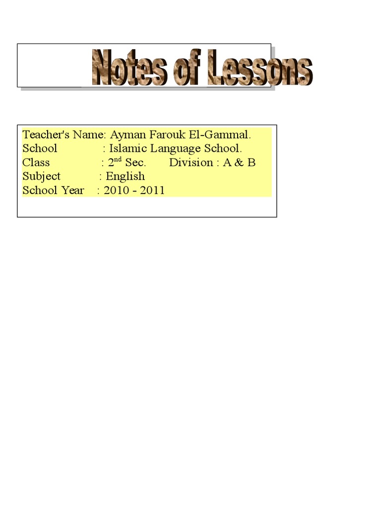 Lesson Planning Notebook 2nd Sec | PDF | Question | Gulliver's Travels