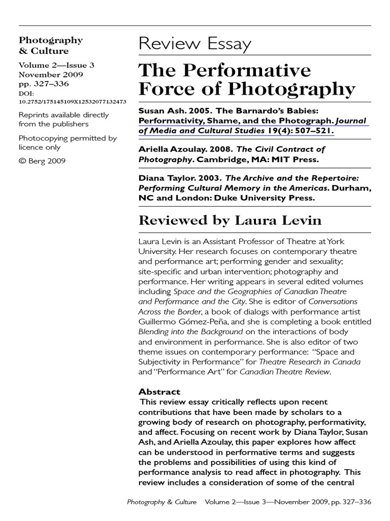 The Performative Force of Photography | PDF