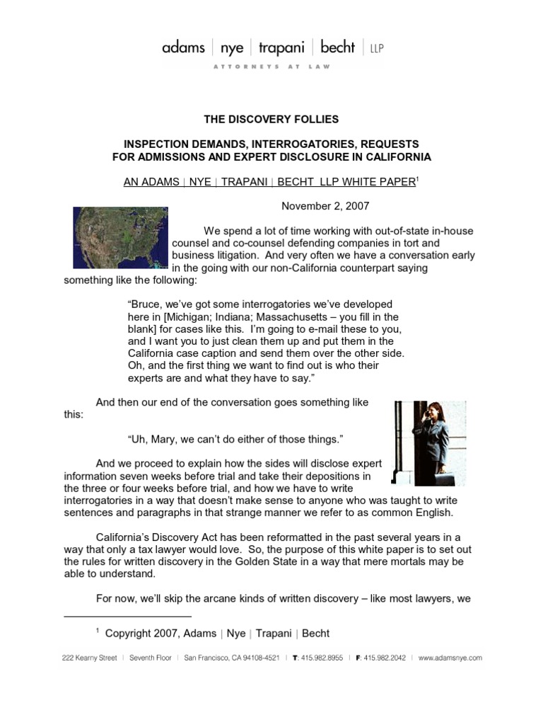 Responding To Interrogatories | PDF | Interrogatories | Discovery (Law)