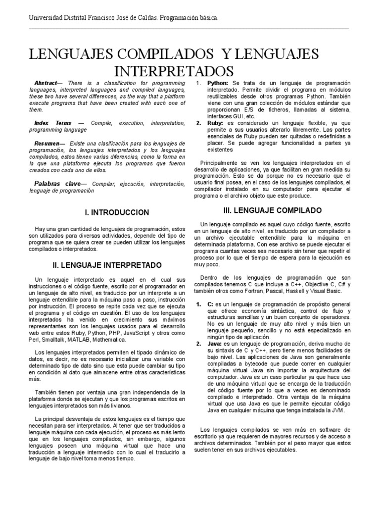 Lenguajes Compilados vs Interpretados