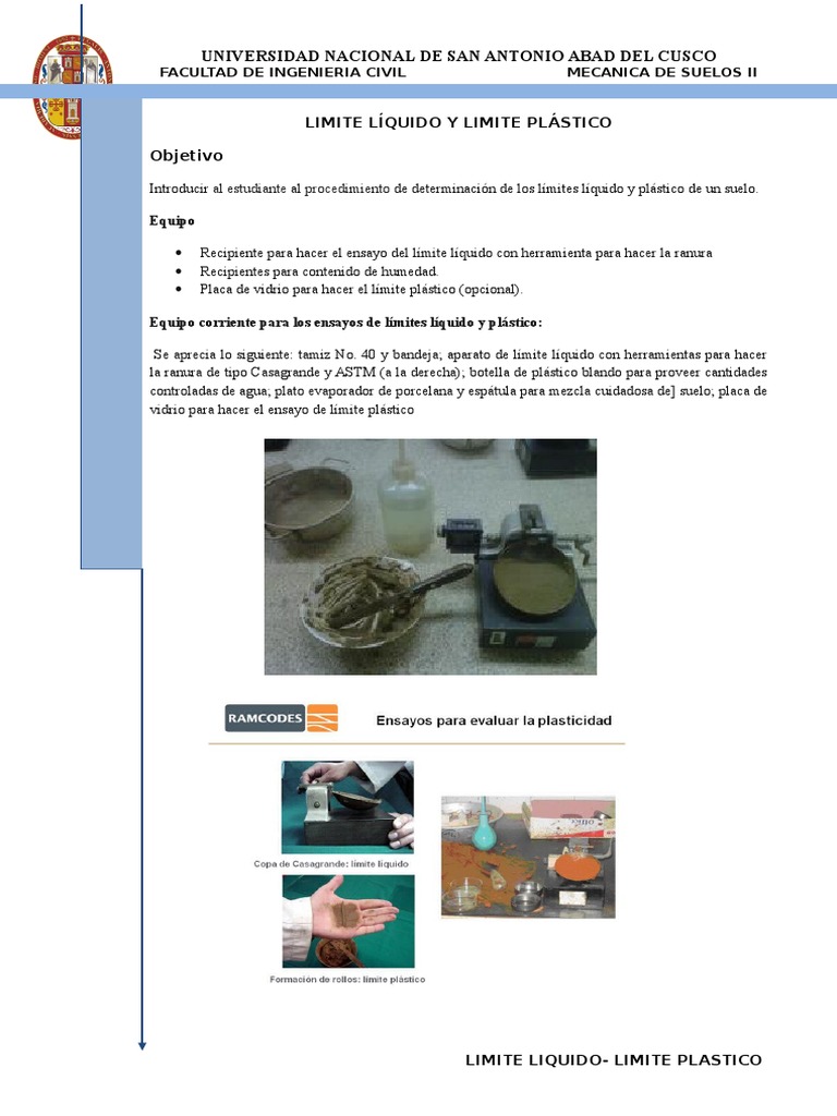 Determinación de Límites Líquido y Plástico | PDF | Evaporación | Suelo