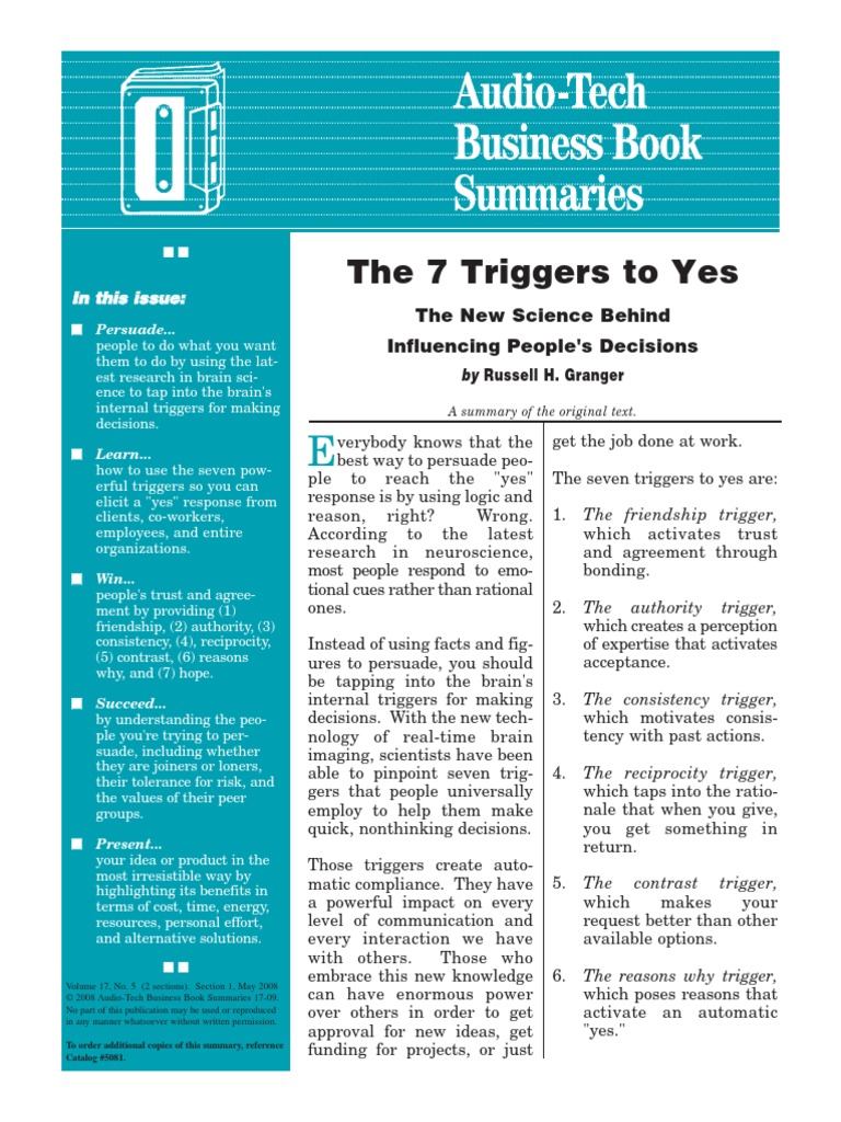 7 Triggers To Yes | PDF | Rhetoric | Persuasion