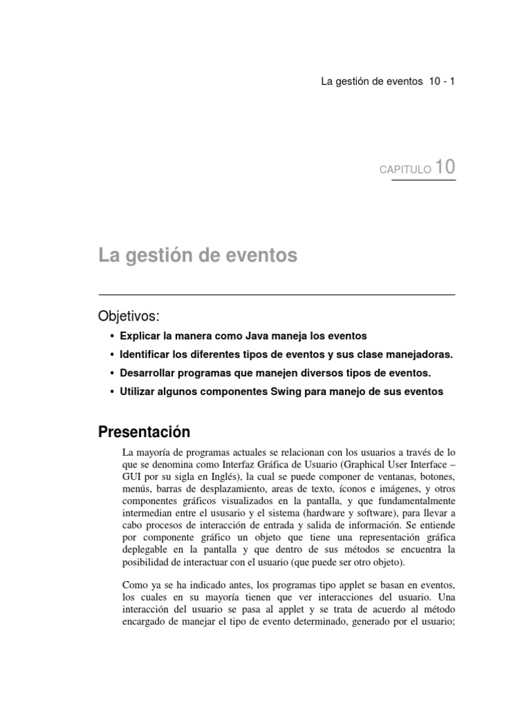 Manejo de Eventos Java PDF | PDF