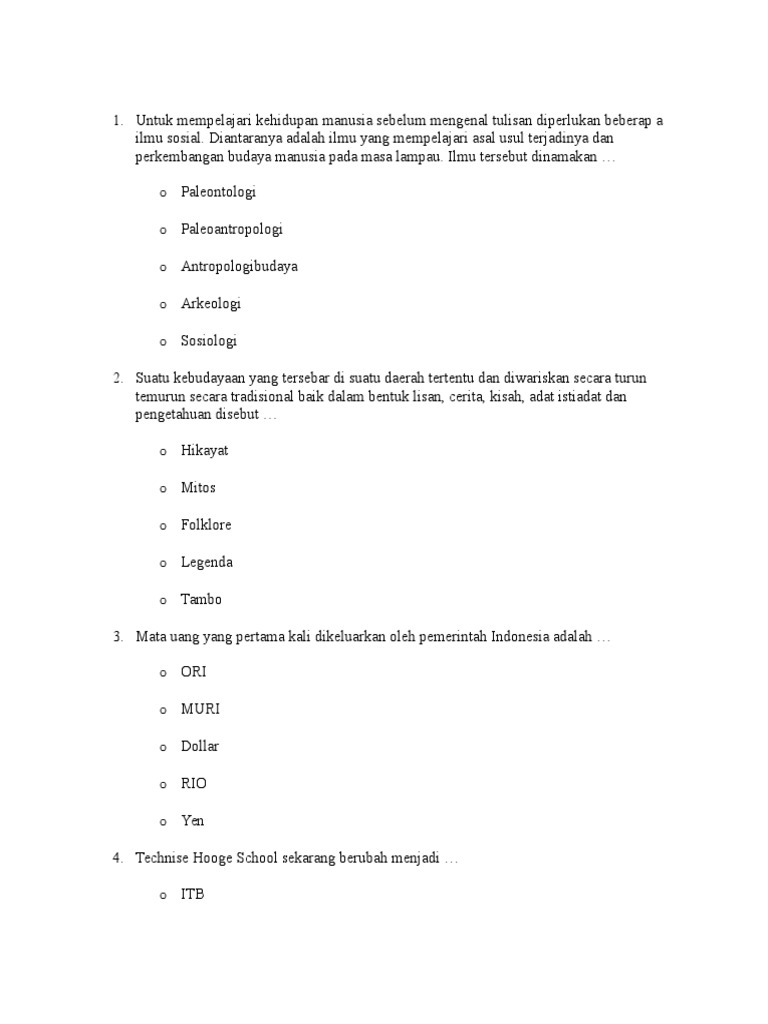 Contoh Soal SSO | PDF | Politik | Perjalanan