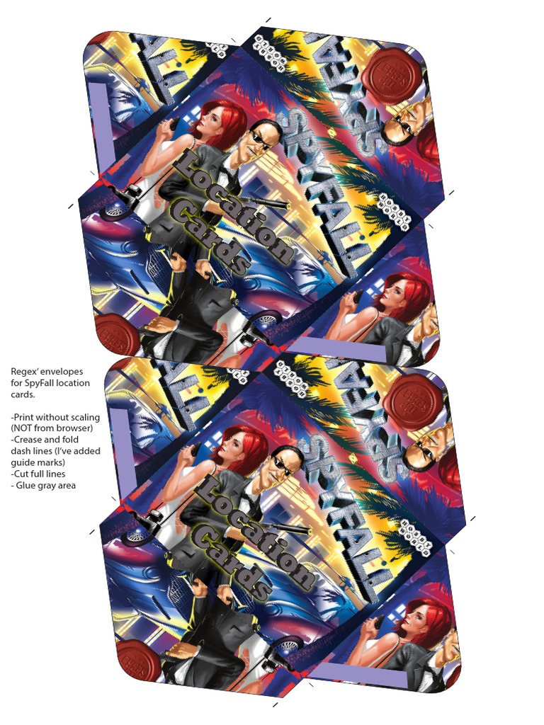 Envelopes For SpyFall Location Cards - A4 | PDF