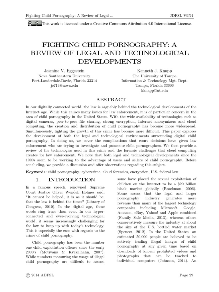Fighting Child Pornography: A Review of Legal and Technological ...
