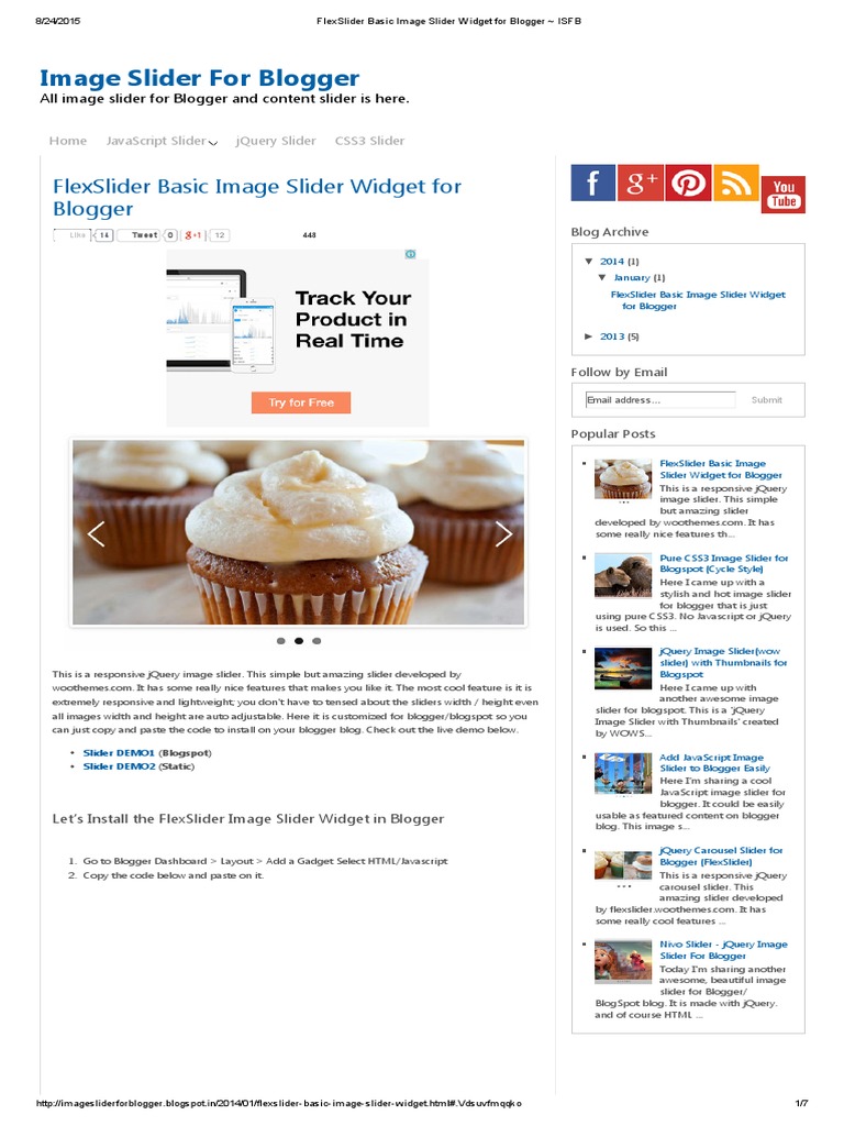FlexSlider Basic Image Slider Widget For Blogger - ISFB | PDF | J Query | Web Development