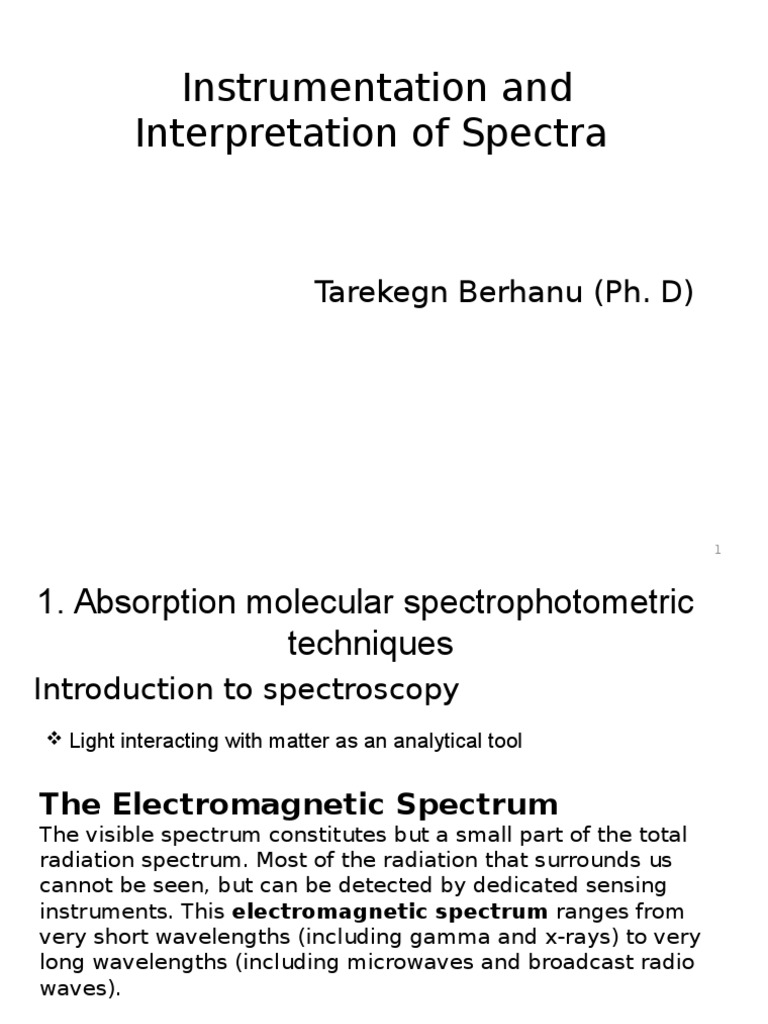 Instrumental Analysis Spectroscopy - ppt12 | PDF | Ultraviolet–Visible ...