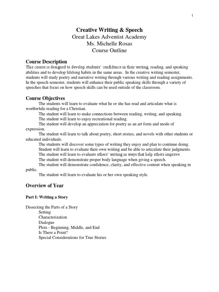 Speech Writing Class Curriculum | PDF | Speech | Poetry