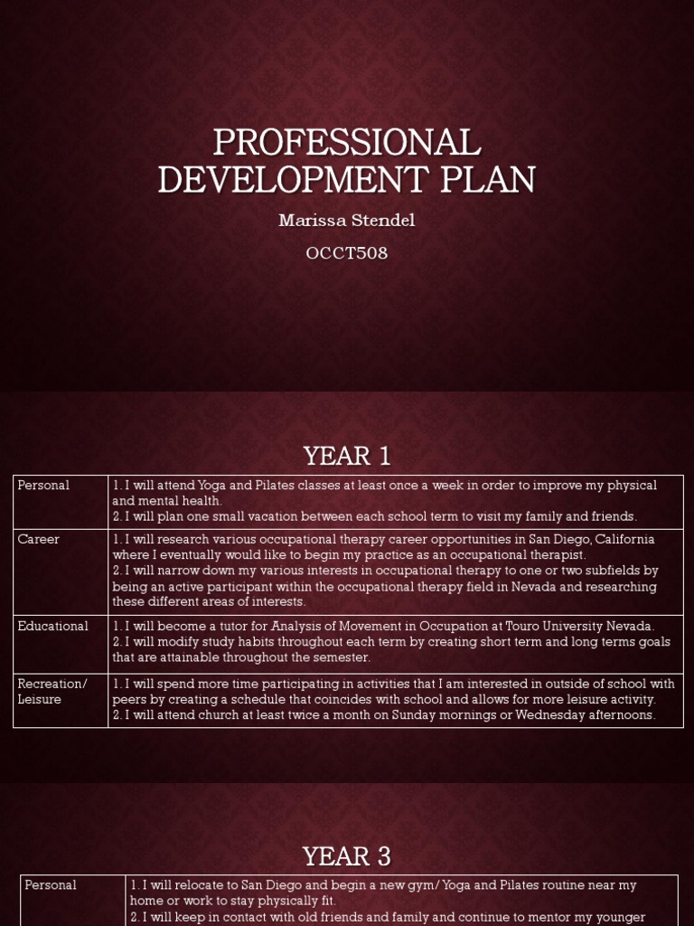 Occupational Therapy Development Plan | PDF | Occupational Therapy ...