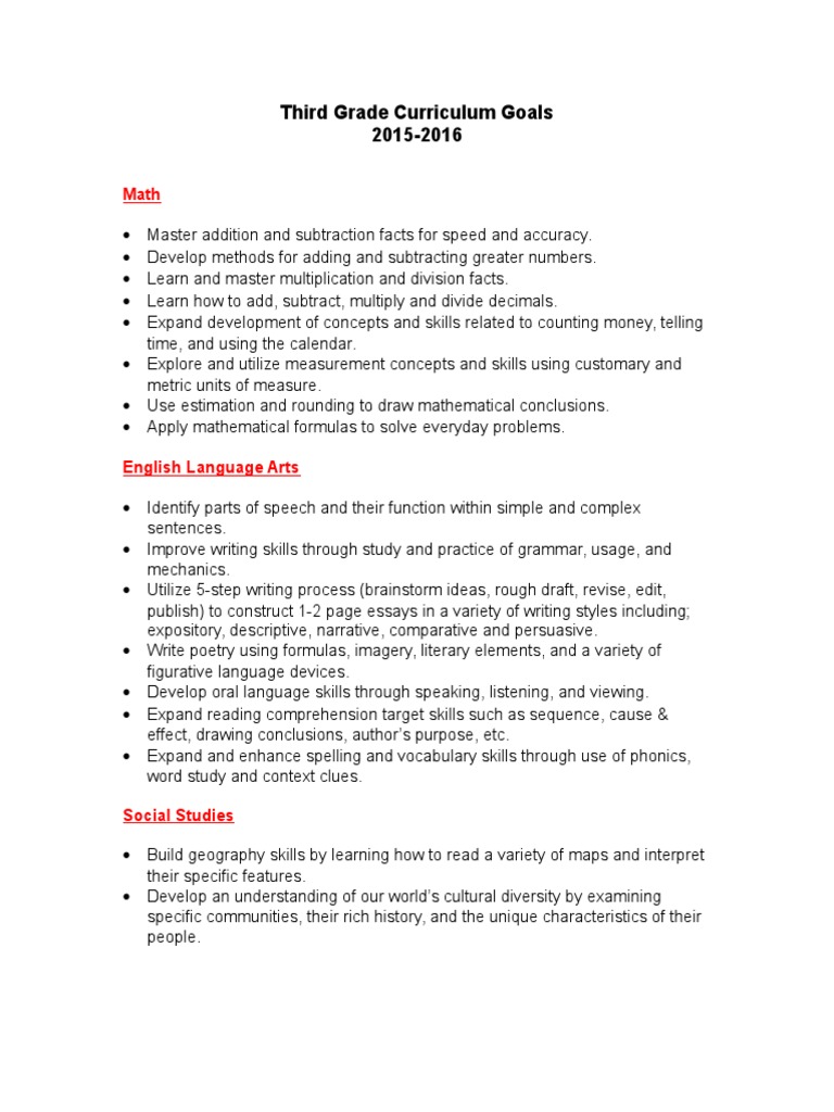 Third Grade Curriculum Overview 2015-2016 | PDF | Liturgy | Catholic Church