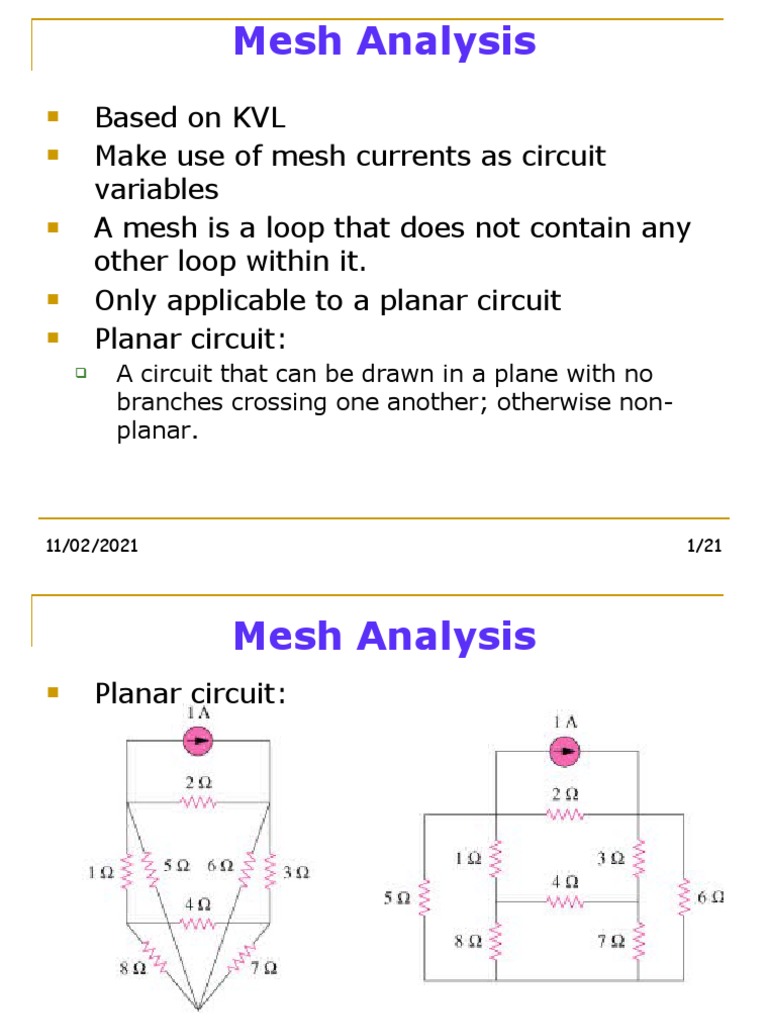 Mesh Analysis | PDF | Computer Engineering | Electrical Network