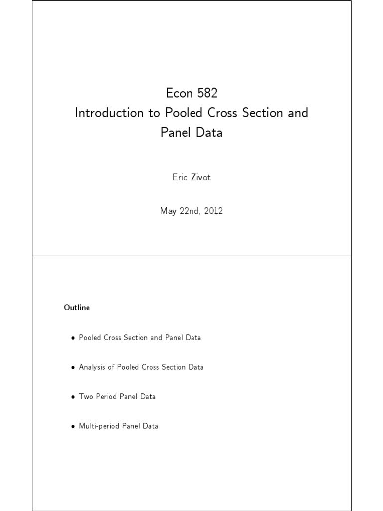 Introduction Panel Data | PDF | Endogeneity (Econometrics) | Ordinary ...