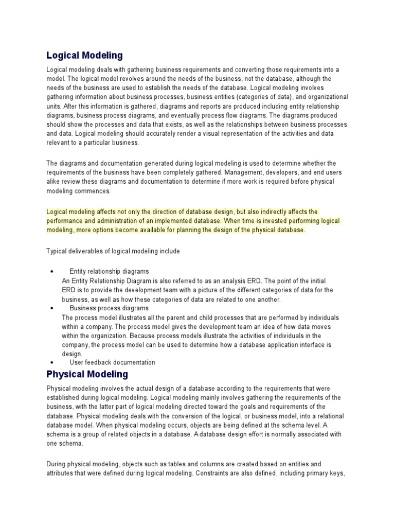 Logical Modeling SDLC | PDF | Relational Database | Databases