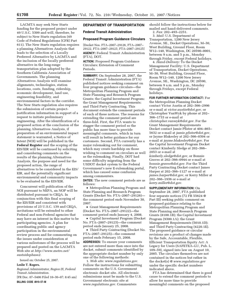 Federal Register / Vol. 72, No. 210 / Wednesday, October 31, 2007 ...