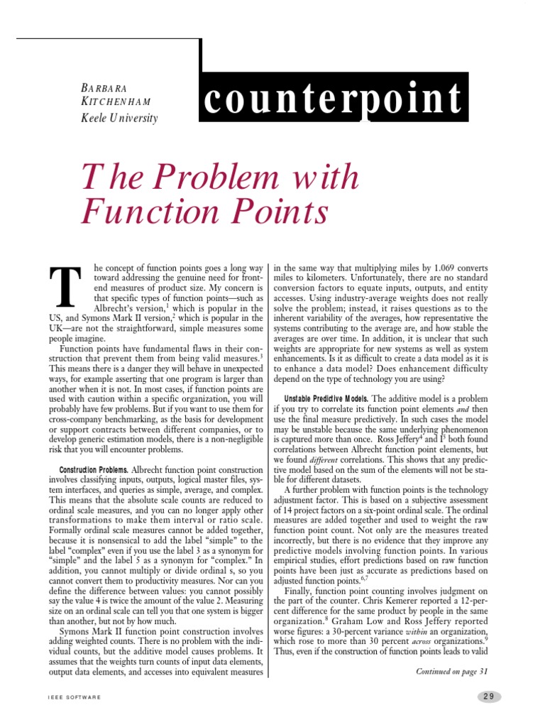 The Problem With Function Points | PDF | Level Of Measurement ...